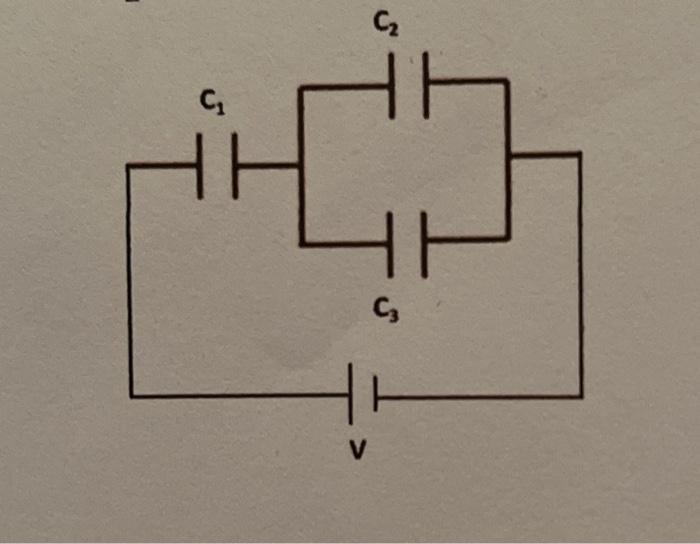Solved 2. If V=12 volts, C1=3.0μF,C2=6.0μF and C3=9.0μF, | Chegg.com