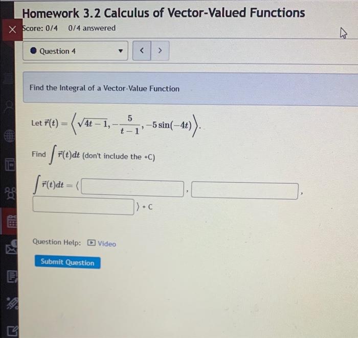 Solved Homework 3.2 Calculus of Vector-Valued Functions | Chegg.com