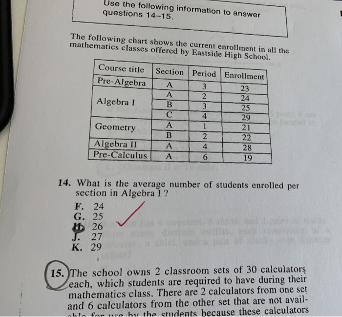Solved 15. The school owns 2 classroom sets of 30 | Chegg.com