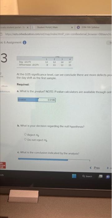 Solved Al the 0.05 significance fevel can we conclude there | Chegg.com