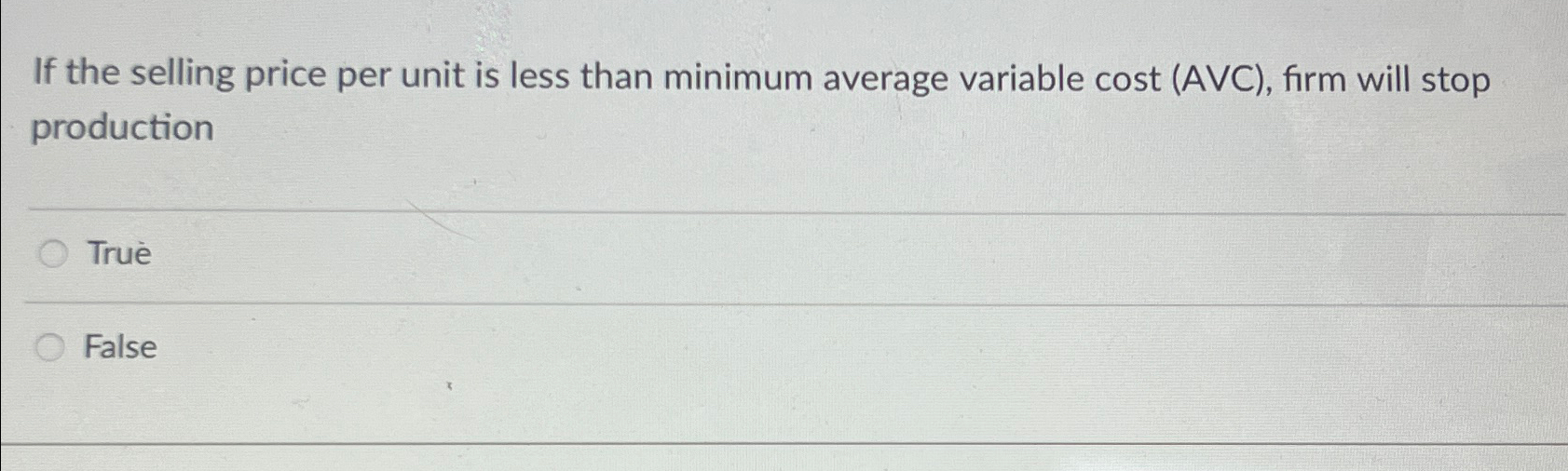 Solved If the selling price per unit is less than minimum | Chegg.com