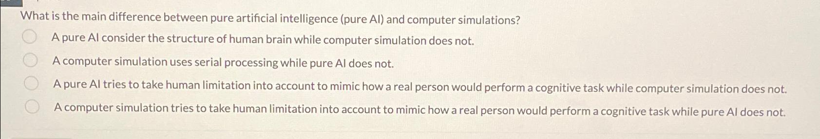 Solved What is the main difference between pure artificial | Chegg.com
