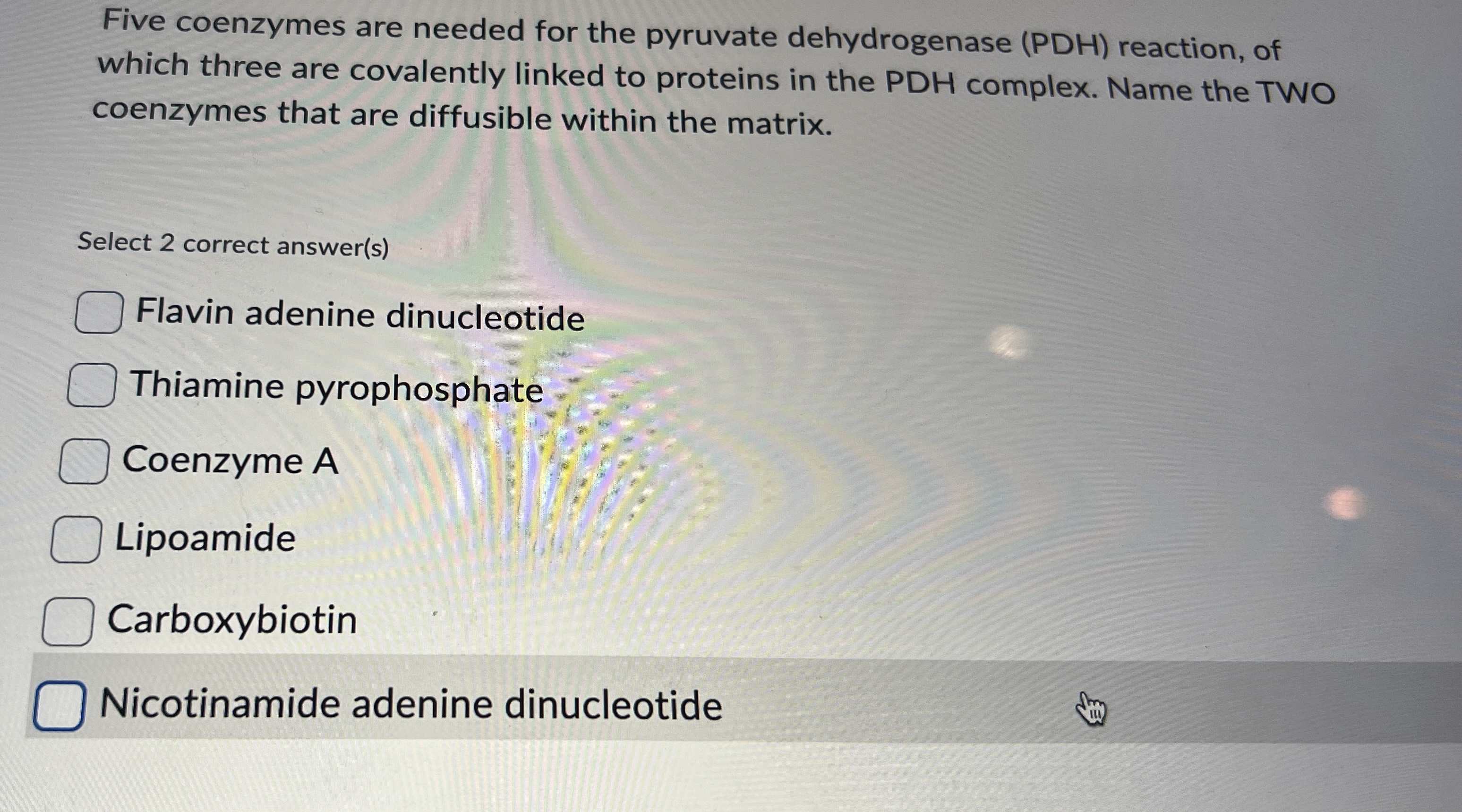 Solved Five coenzymes are needed for the pyruvate | Chegg.com