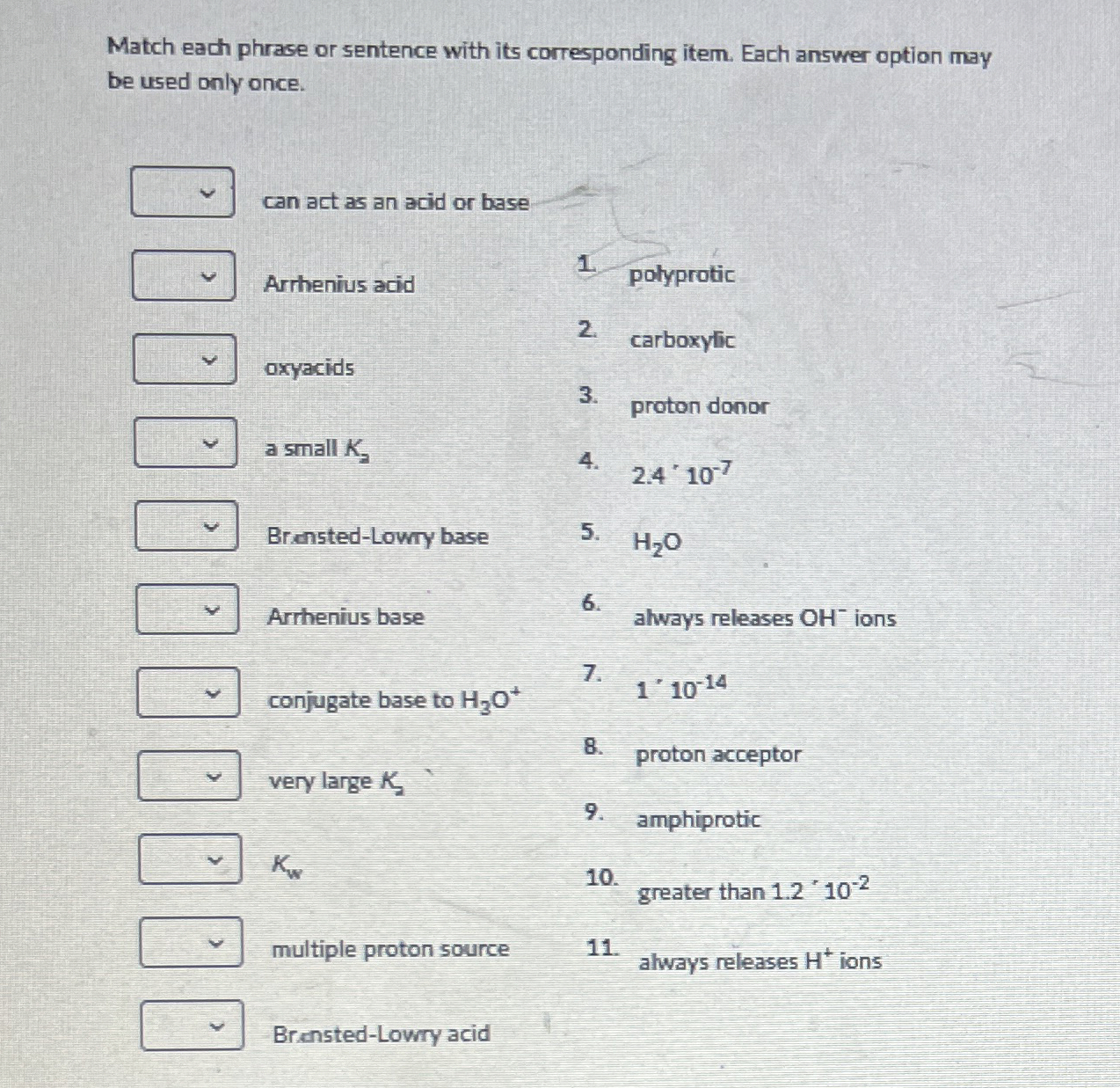 Solved Match each phrase or sentence with its corresponding | Chegg.com