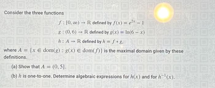 Solved Consider the three functions f:[0,∞)→R defined by | Chegg.com
