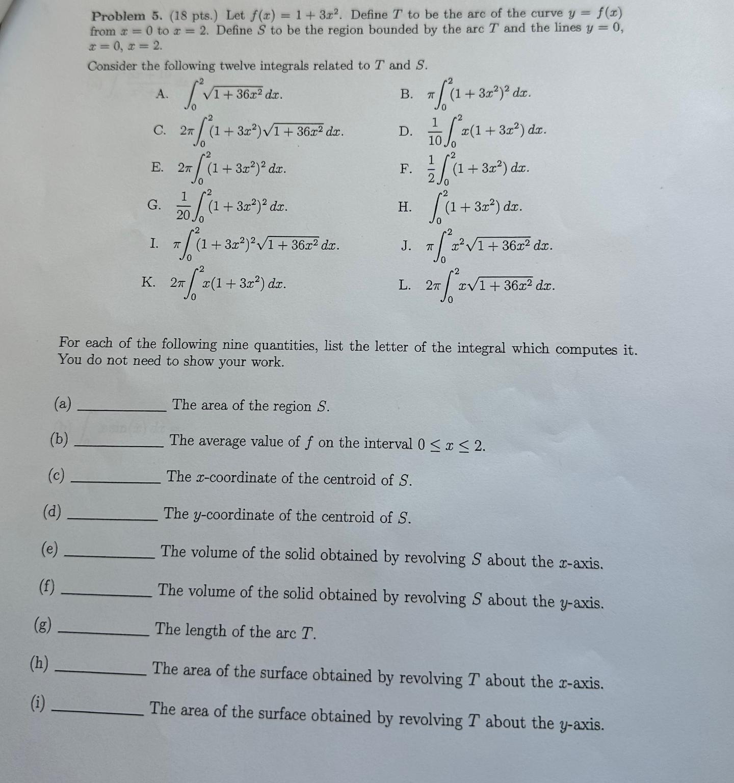 Solved Problem 5. (18 ﻿pts.) ﻿Let f(x)=1+3x2. ﻿Define T ﻿to | Chegg.com