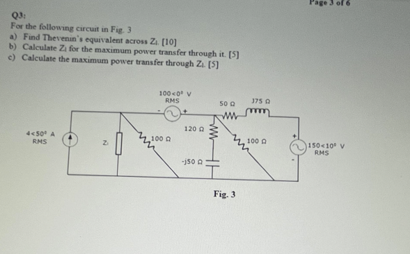 Solved Q3:For the following circuit in Fig. 3a) ﻿Find | Chegg.com