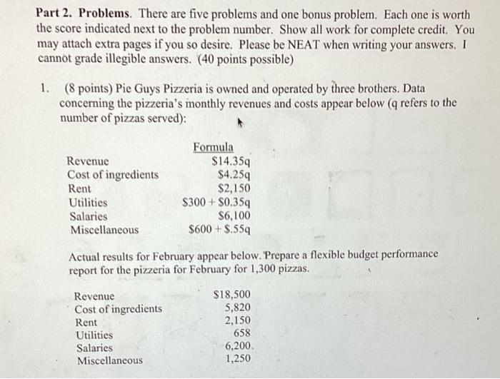 Solved Part 2. Problems. There are five problems and one | Chegg.com