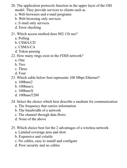 Solved 1. Which layer handles flow control, data | Chegg.com
