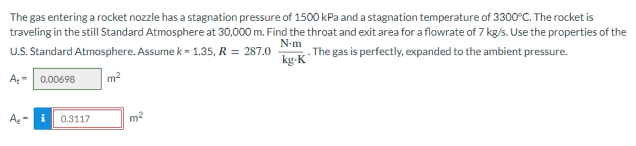 Solved The gas entering a rocket nozzle has a stagnation | Chegg.com