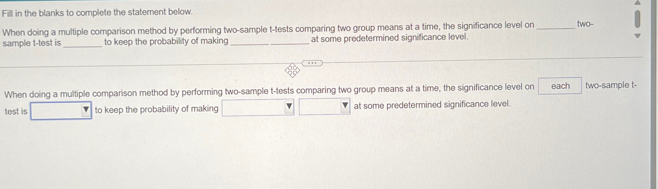 Solved Fill in the blanks to complete the statement | Chegg.com