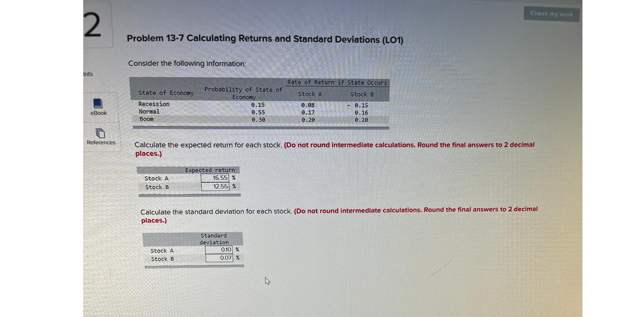 Solved Problem 13-7 ﻿Calculating Returns and Standard | Chegg.com