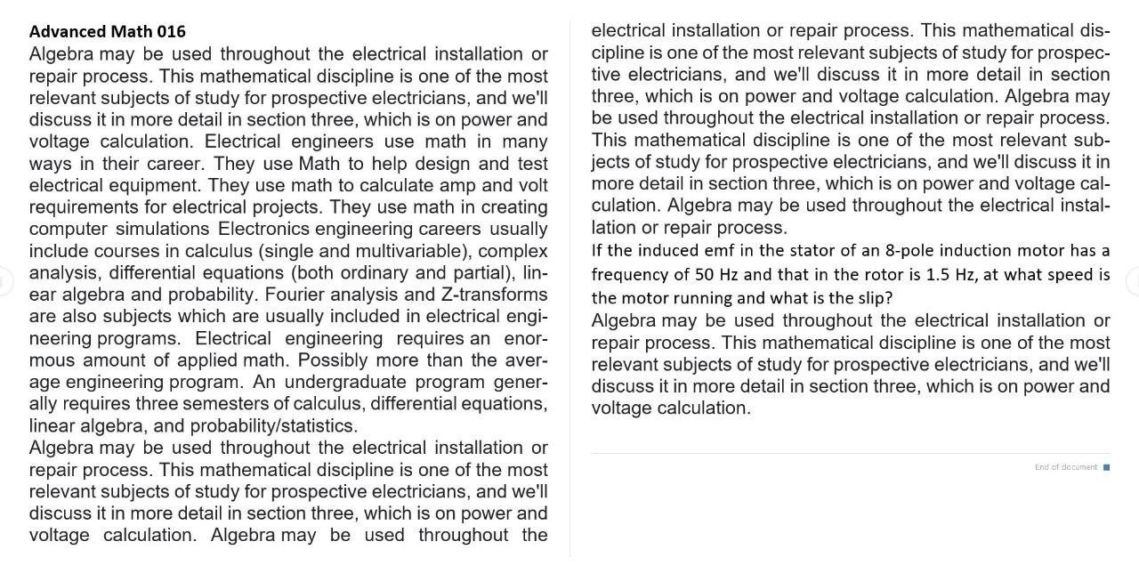 Solved Advanced Math 016 Algebra may be used throughout the | Chegg.com