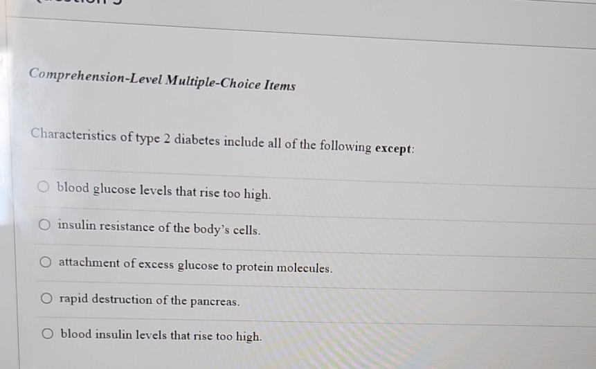 Solved Comprehension-Level Multiple-Choice Items | Chegg.com