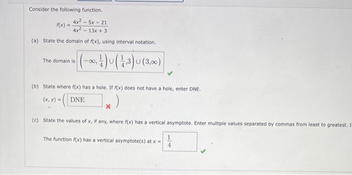 Solved Consider the following function. | Chegg.com