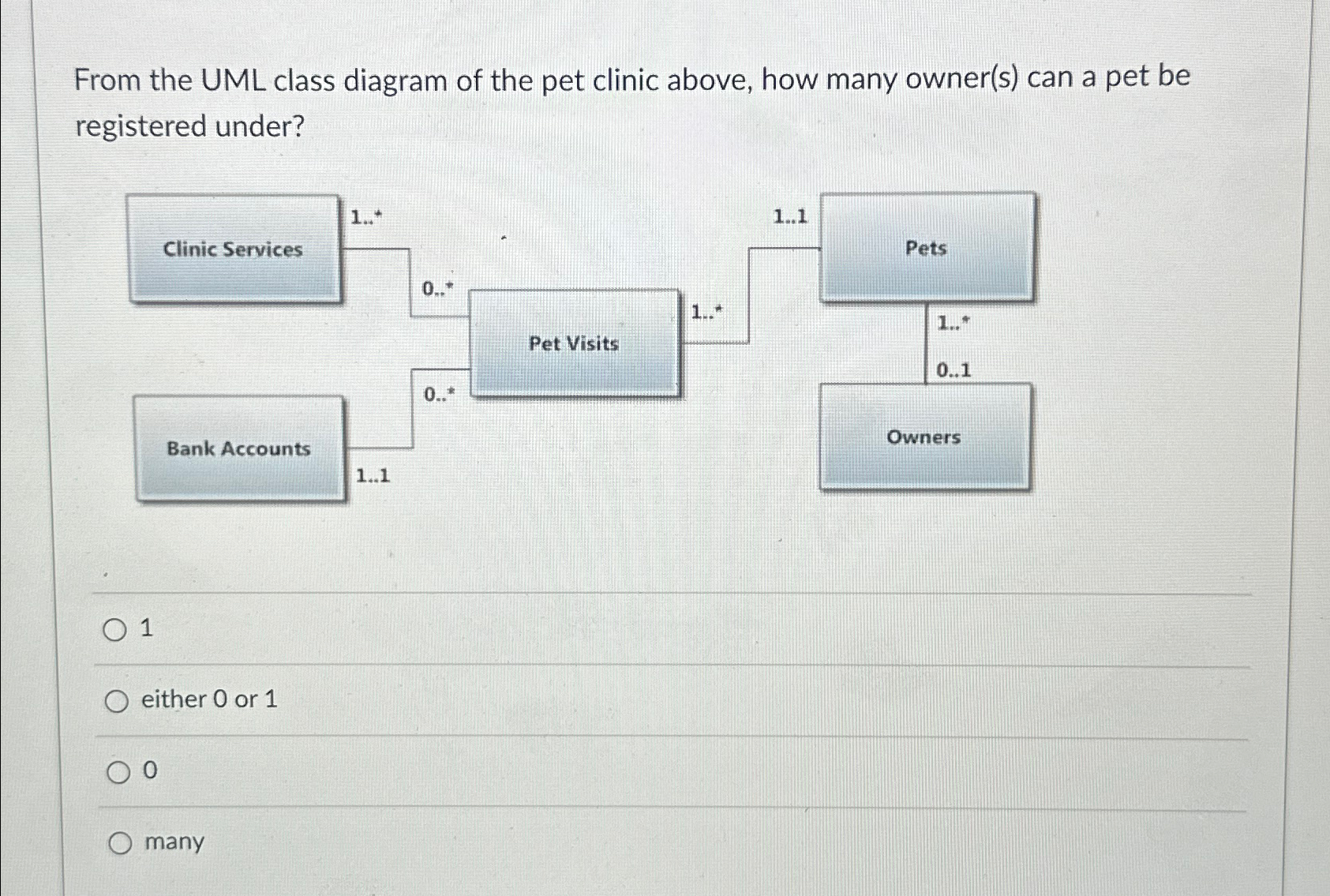 Solved From the UML class diagram of the pet clinic above, | Chegg.com