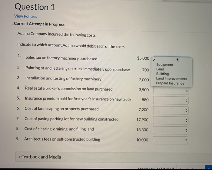 Solved Question 1 View Policies Current Attempt in Progress | Chegg.com