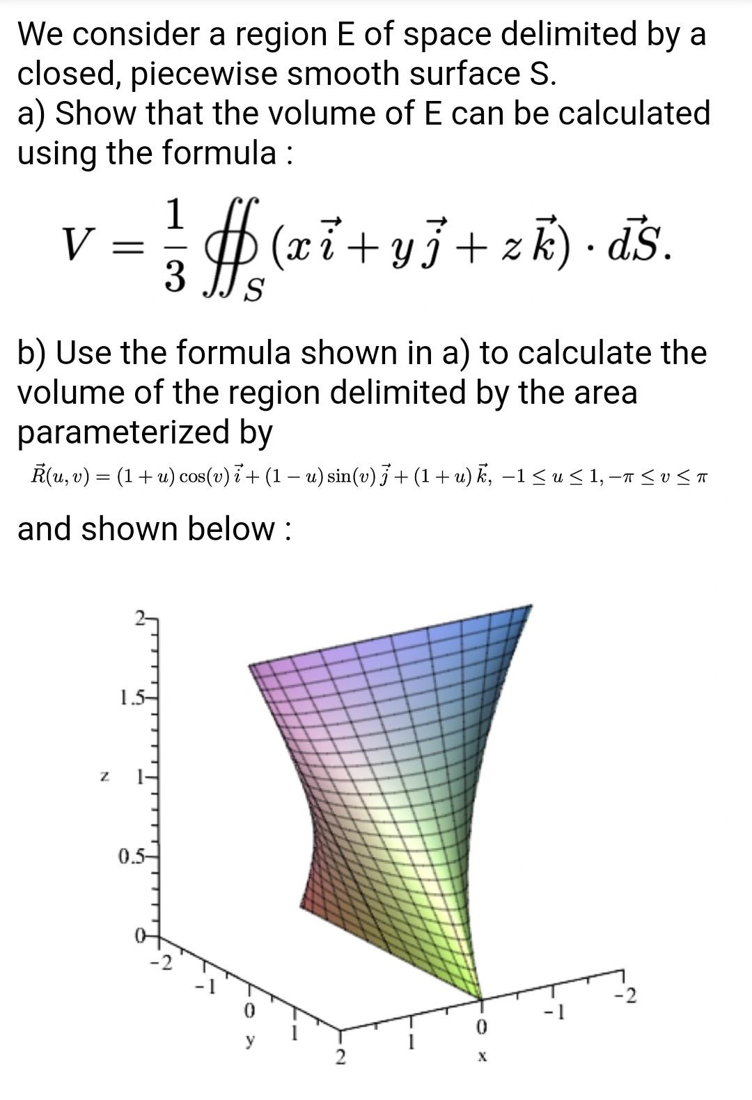 Solved We consider a region E of space delimited by a | Chegg.com