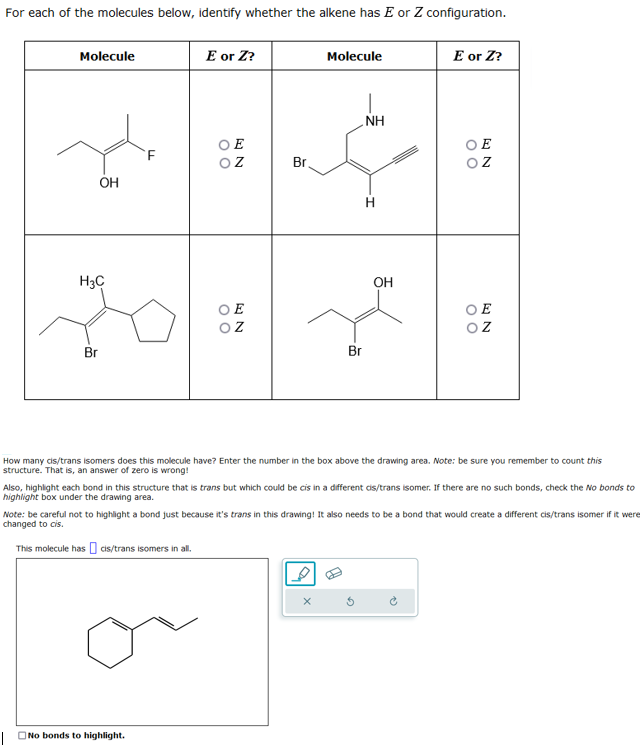 Solved Part 1: For each molecule below determine if the | Chegg.com