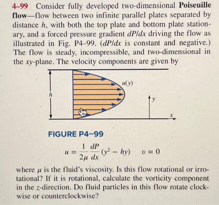 4-99 Consider fully developed two-dimensional | Chegg.com