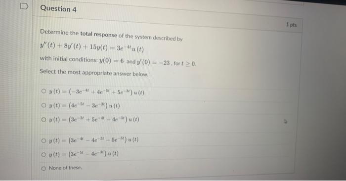 Solved Determine the zero-input response of the system | Chegg.com