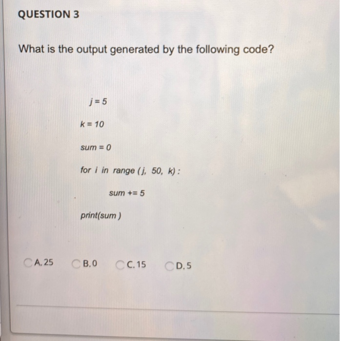 Solved Question 3 What Is The Output Generated By The 