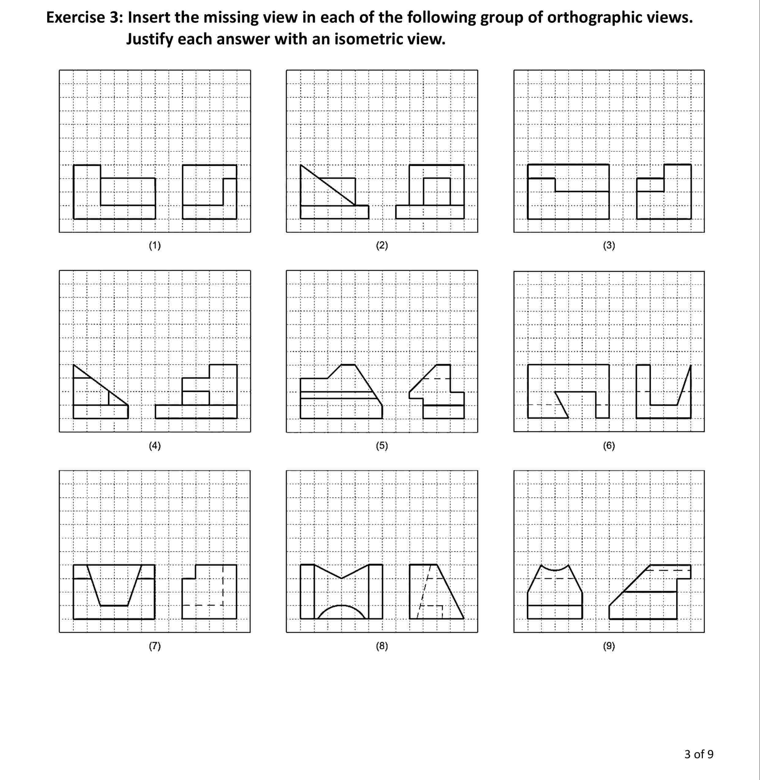 Solved Exercise 3: Insert the missing view in each of the | Chegg.com