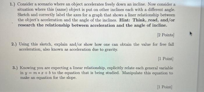 Solved 1.) Consider a scenario where an object accelerates | Chegg.com