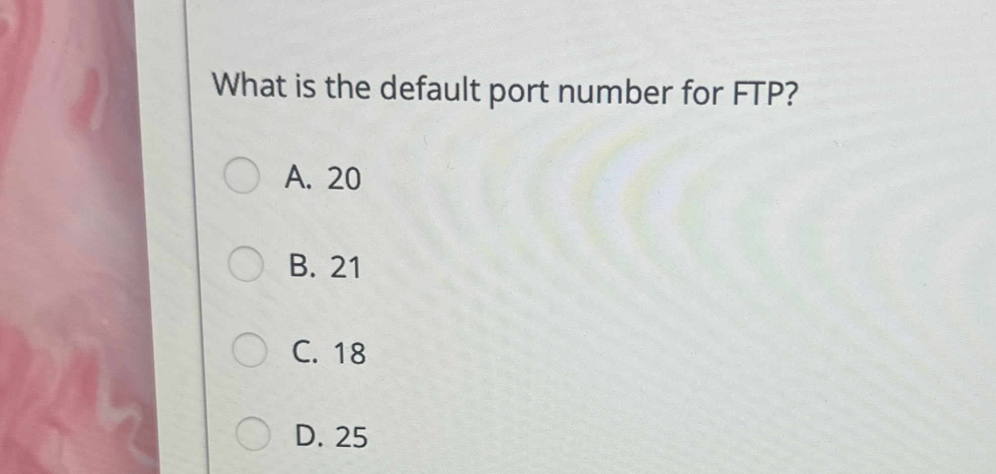 Solved What is the default port number for | Chegg.com