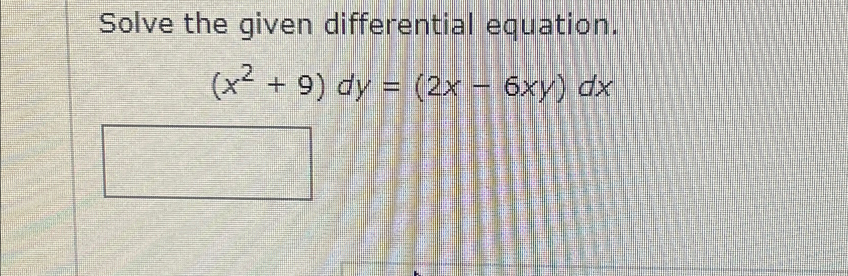 Solved Solve the given differential | Chegg.com