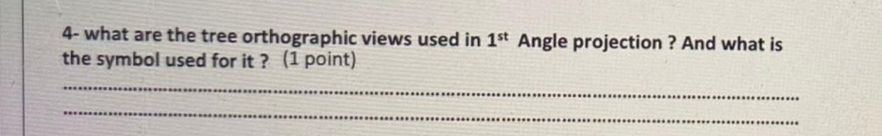 Solved What are the tree orthographic views used in 1st | Chegg.com