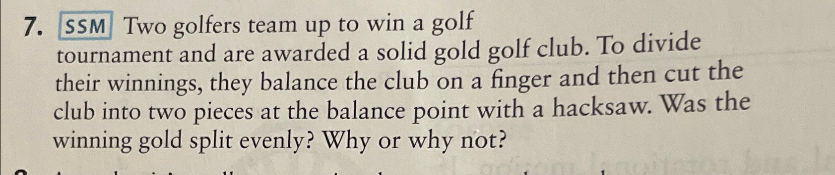 Solved SSM Two golfers team up to win a golf tournament and | Chegg.com