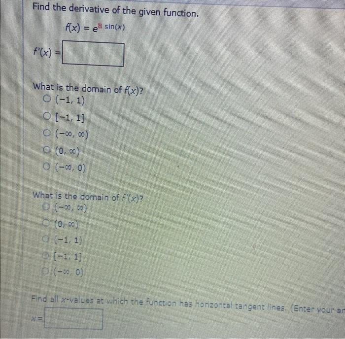 Solved Find the derivative of the given function. | Chegg.com