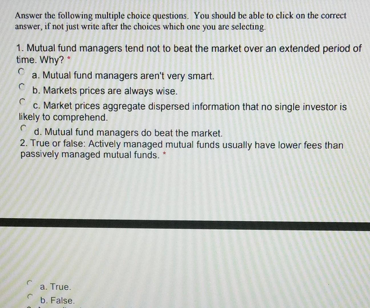 Solved Answer the following multiple choice questions. You | Chegg.com