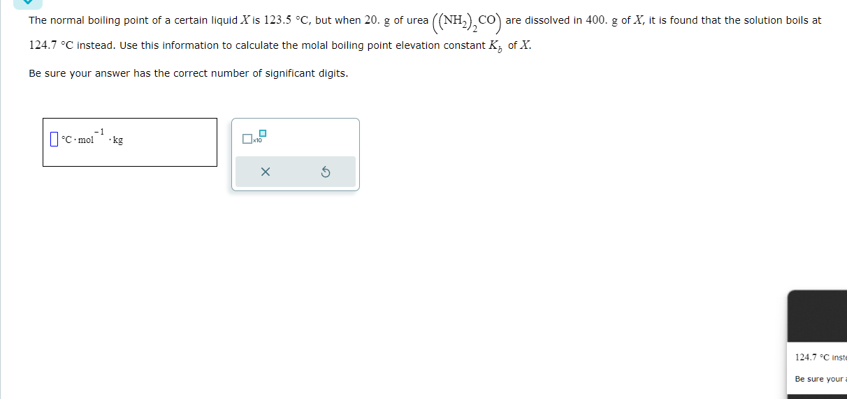 Solved The normal boiling point of a certain liquid x ﻿is | Chegg.com