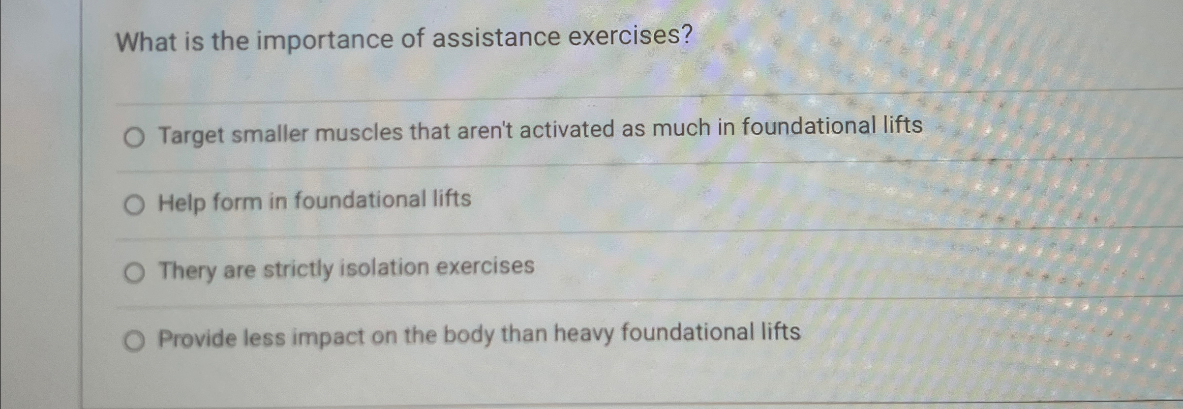 Solved What is the importance of assistance exercises? | Chegg.com