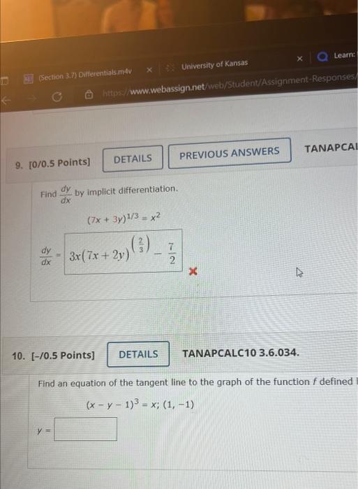 Solved Let Y F X Where F X X 7 Find The Differential Of