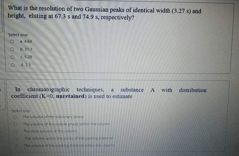 Solved What is the resolution of two Gaussian peaks of | Chegg.com