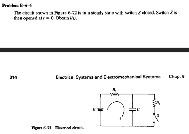 Solved Problem B-6-6 ﻿The circuit shown in Figure 6-72 ﻿is | Chegg.com