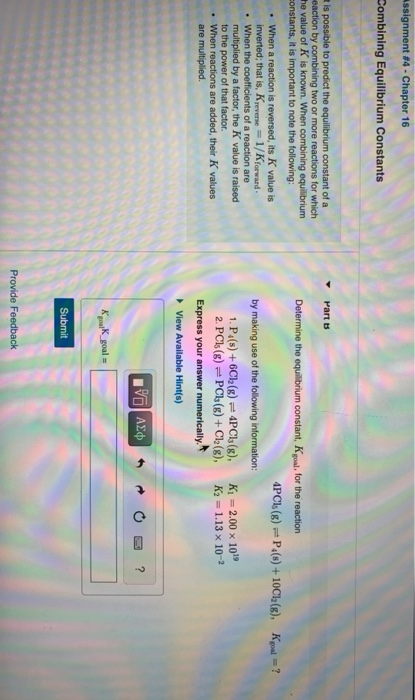 Solved Assignment #4 - Chapter 16 Combining Equilibrium | Chegg.com
