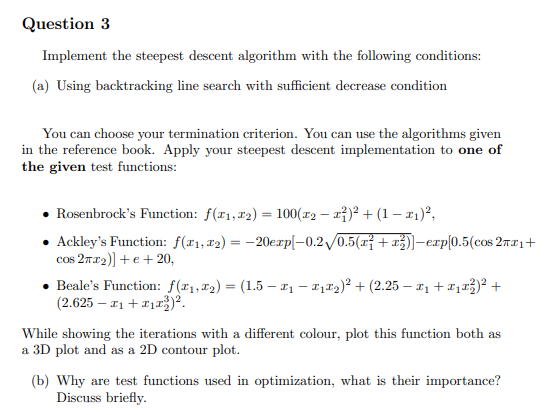 Solved Question 3implement The Steepest Descent Algorithm 0067