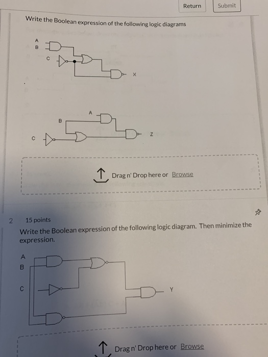 Solved Return Submit Write the Boolean expression of the | Chegg.com
