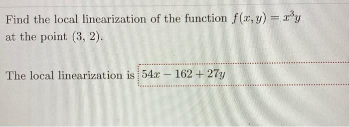 Solved Find The Local Linearization Of The Function 4365