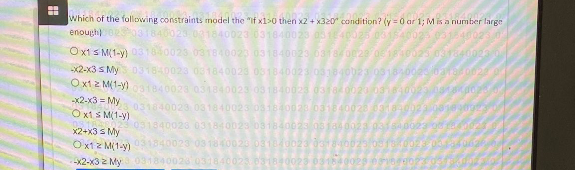 Solved Which of the following constraints model the "If x1>0 | Chegg.com