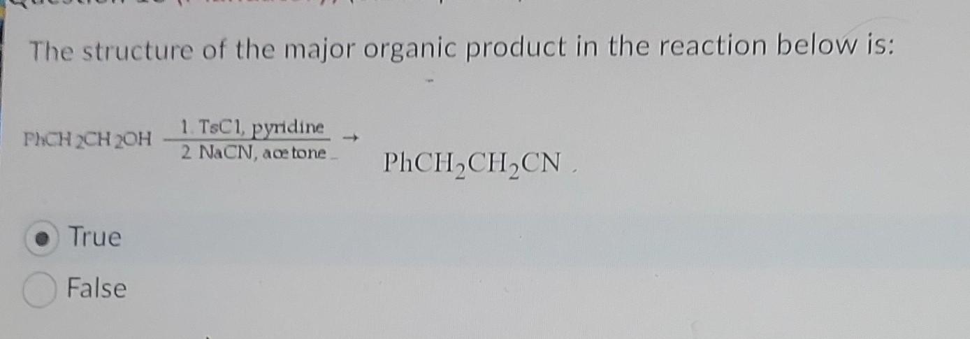 Solved The structure of the major organic product in the | Chegg.com