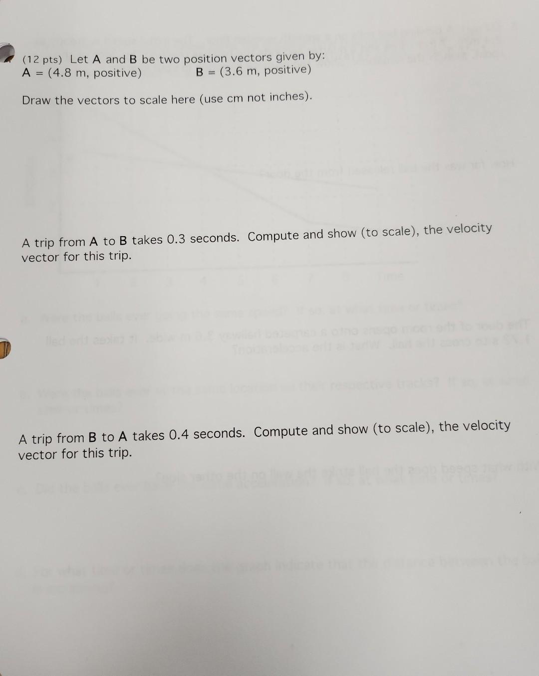 Solved (12 pts) Let A and B be two position vectors given | Chegg.com