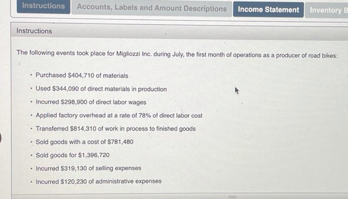 Solved Instructions Accounts, Labels and Amount Descriptions | Chegg.com