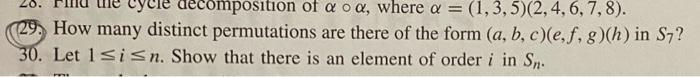 Solved (29. How many distinct permutations are there of the | Chegg.com