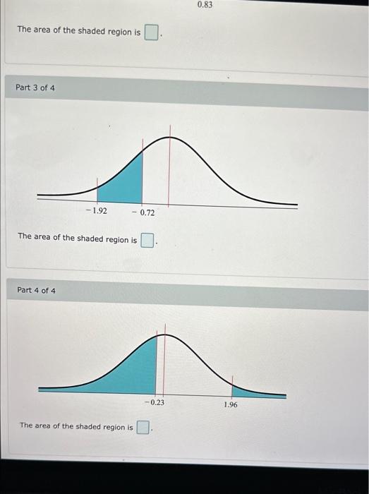 Solved Find each of the shaded areas under the standard | Chegg.com
