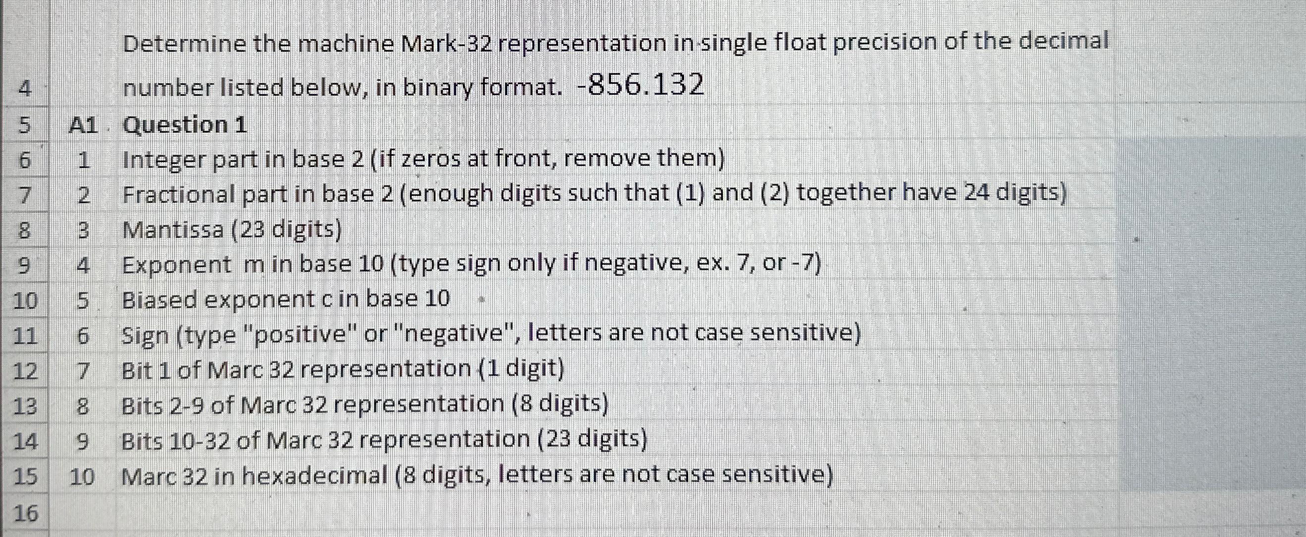 Solved Determine the machine Mark-32 ﻿representation | Chegg.com